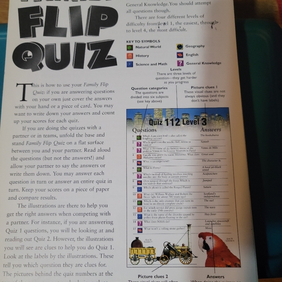 unbranded | Other | Family Flip Quiz Free Standing Quiz Chart Family ...